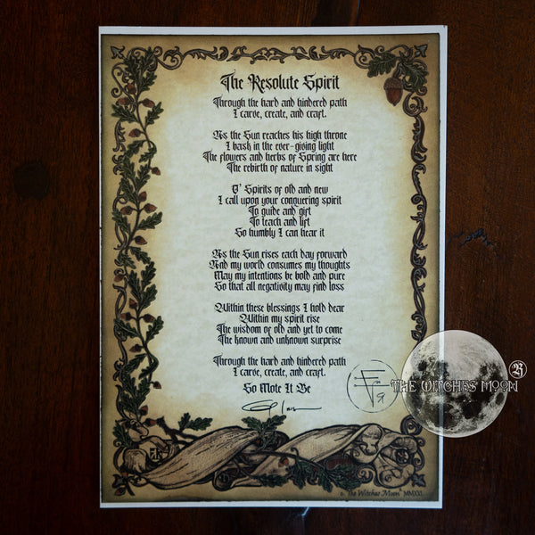 The Resolute Spirit Book of Shadows Artwork – www.thewitchesmoon.com