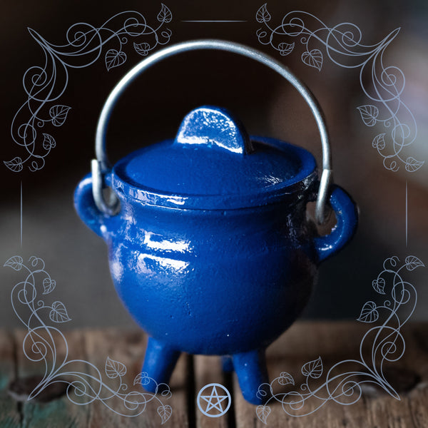 The Blue Cast Iron Cauldron – www.thewitchesmoon.com