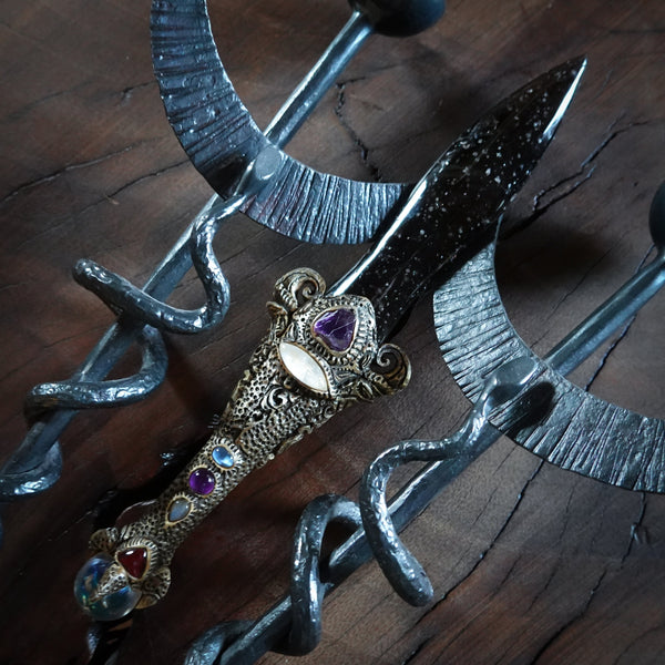 Handcrafted Galaxy Obsidian & SI Opal Wand/Athame – www.thewitchesmoon.com